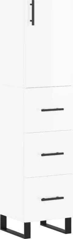 vidaXL Skříň highboard 34,5 x 34 x 180 cm kompozitní dřevo [3198875] Barva: bílá s vysokým leskem
