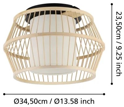 Eglo 390232 - Stropní svítidlo MONTERROSO 1xE27/40W/230V bambus