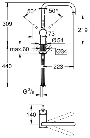 GROHE 32488000 - Dřezová baterie A lesklý chrom
