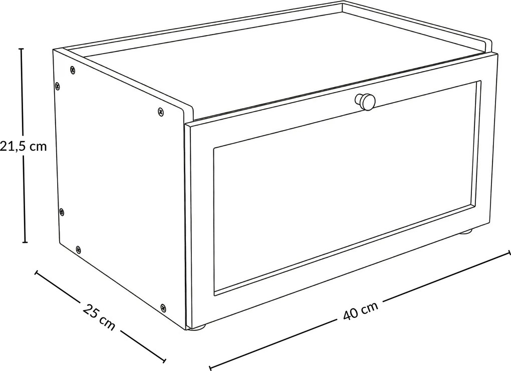 Bambusový chlebník VITRINE, 25 x 40 x 21,5 cm