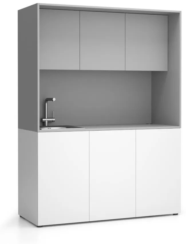 Kuchyňka NIKA se dřezem a baterií 1481 x 600 x 2000 mm, šedá, levé