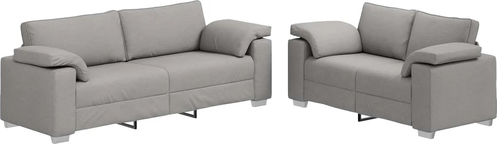 Pohovka 2 ks Oblačno šedá textil 3324748