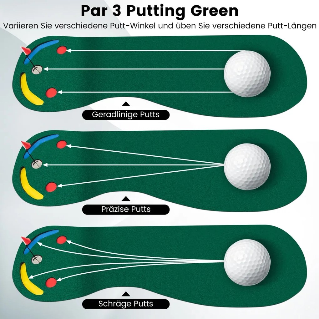 Costway Golfová podložka na odpalování se 3 odkládacími kelímky a 1 skládací