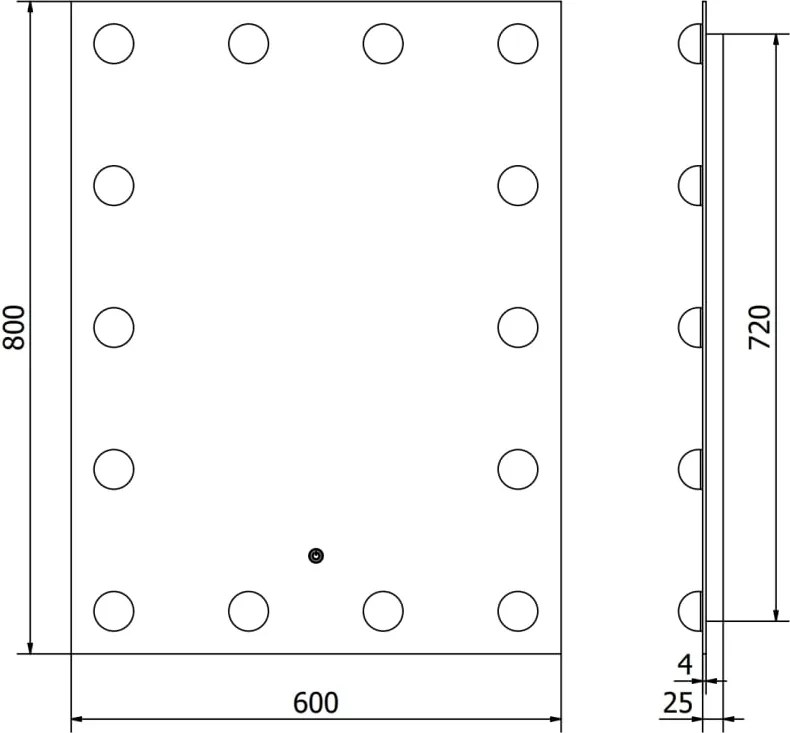 Mexen Dona podsvícené koupelnové zrcadlo 60 x 80 cm, LED 6000K, antivlna - 9818-060-080-611-00