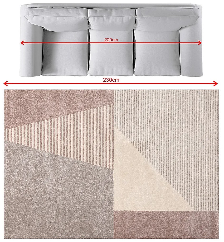 Koberec Sevilla paper white/dusty rose 160x230cm