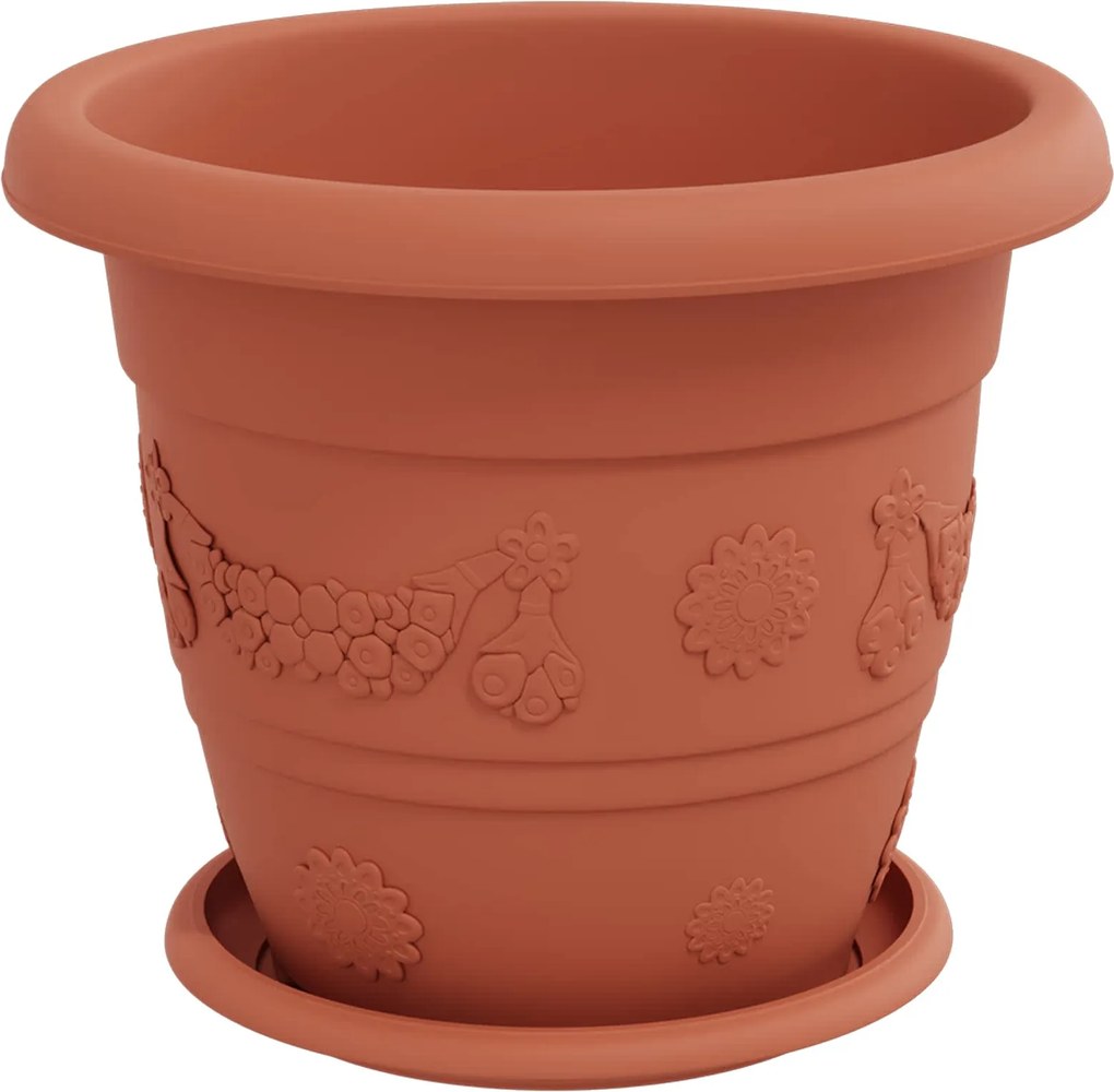 Květináče 24 ks Cihlově červená Ø 26 x 21.5 cm Plast 3403281