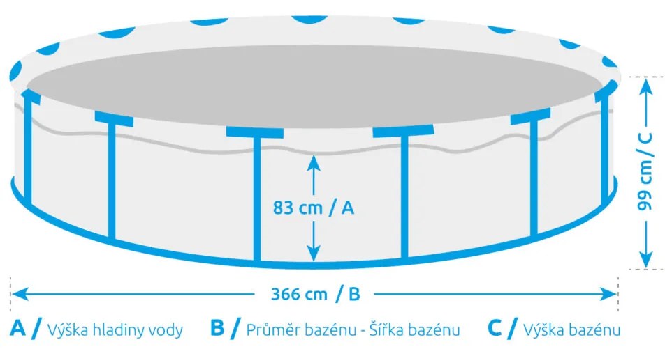 Bazén Florida 3,66x0,99 m se skimmerem- motiv TEAK