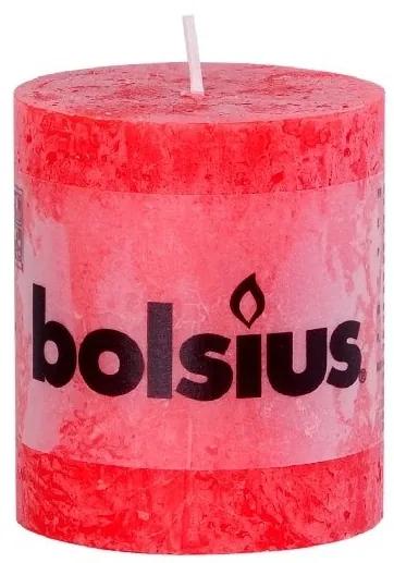 Bolsius Rustic Válec 68x80 červená svíčka