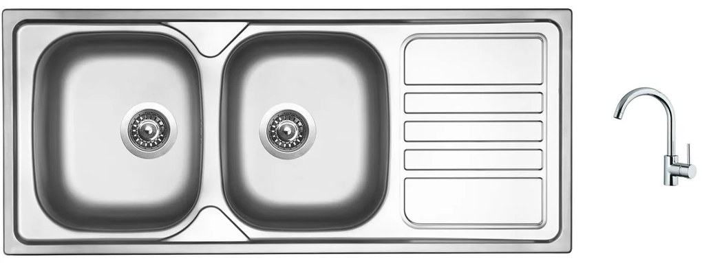 Set Sinks OKIO 1160 DUO V matný + baterie Sinks MIX 35 chrom