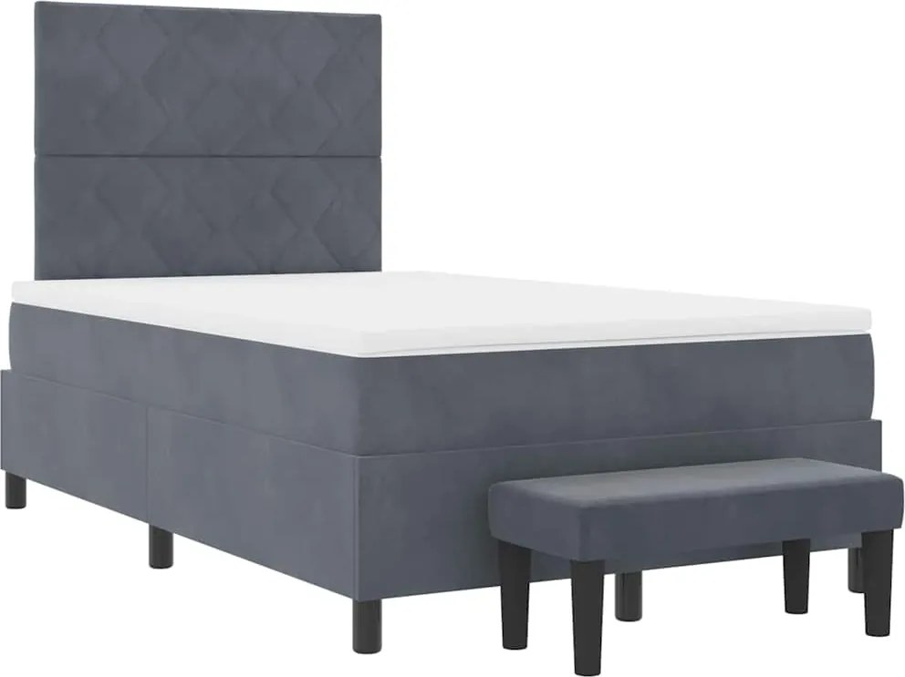 Postel s boxspringem s čelo Tmavě šedá 200 x 120 cm samet 3344571