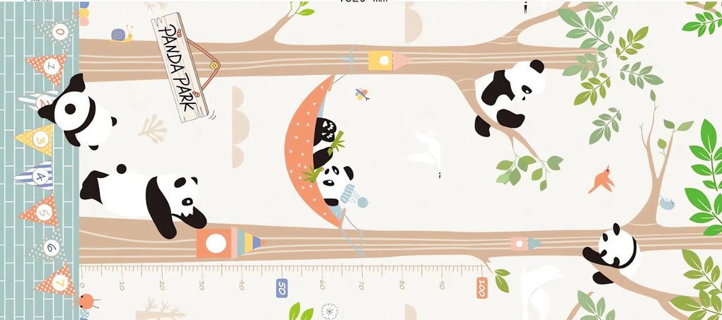 Kik kx4503 vzdělávací pěnová oboustranná podložka panda park, 180 × 200 cm