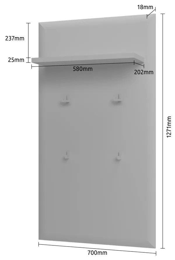 Předsíňový panel GALA - CLK ořech pacific/běžová lesk