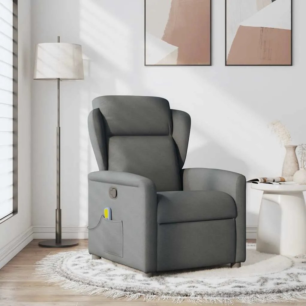 vidaXL Masážní polohovací křeslo textil [4015587] Barva: krémová