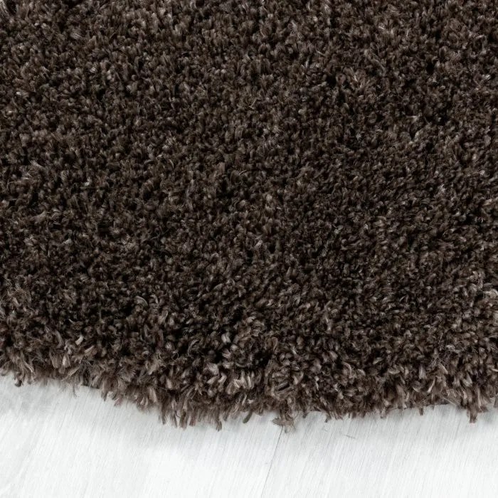 Vopi | Kusový koberec Fluffy shaggy 3500 brown - Kruh průměr 80 cm