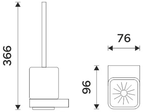 NIMCO NKC 30094KN-90 - Nástěnná WC štětka NIKAU bílá/matná černá
