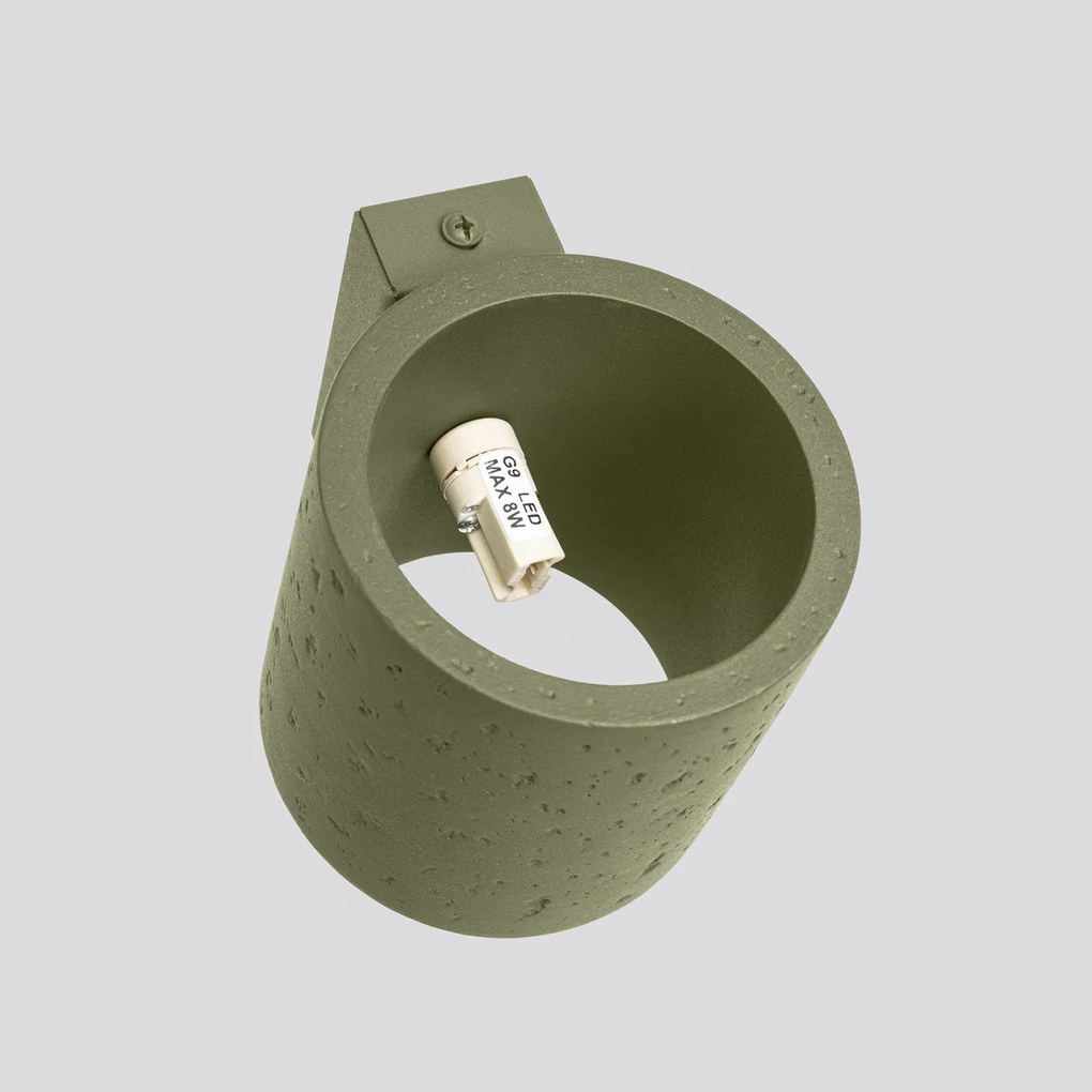 Sollux Lighting Nástěnná lampa ORBIS betonová olivově zelená