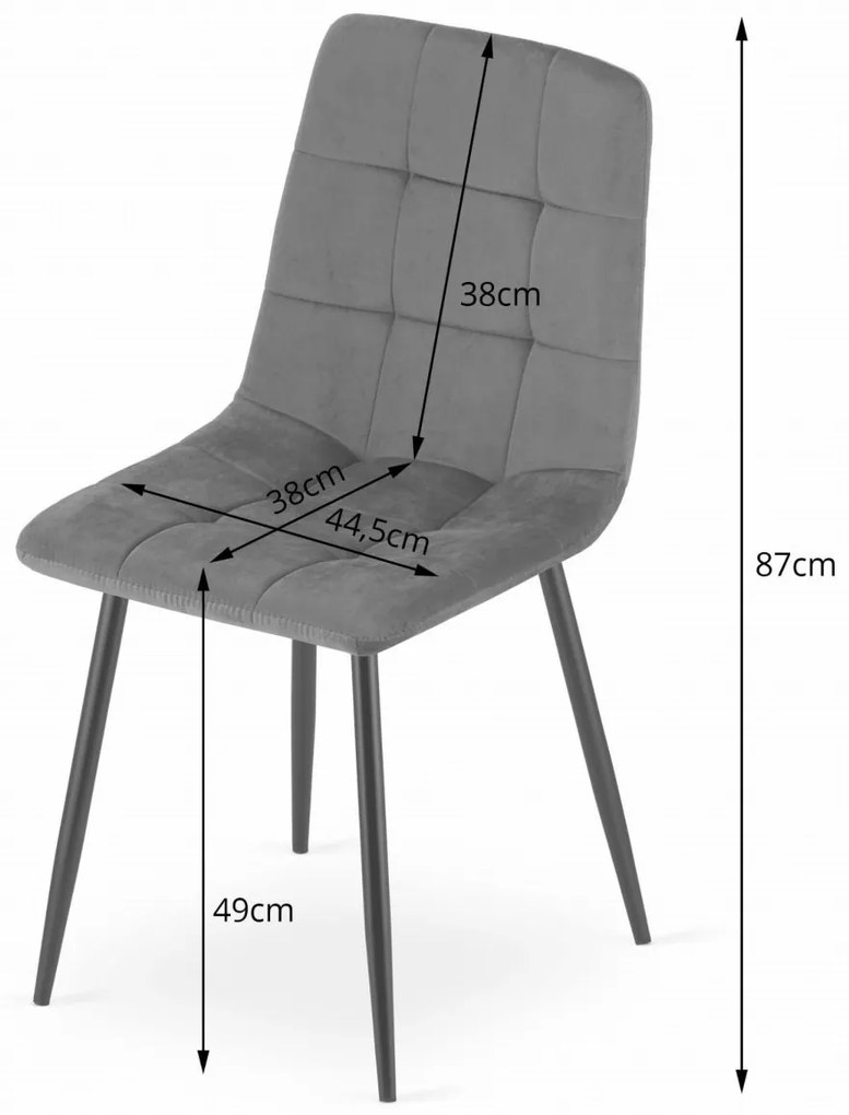 Supplies moderní skandinávská židle KARA - tmavě šedý samet