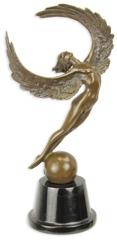 Bronzová socha - ženská figura s křídly - Vzestupný den