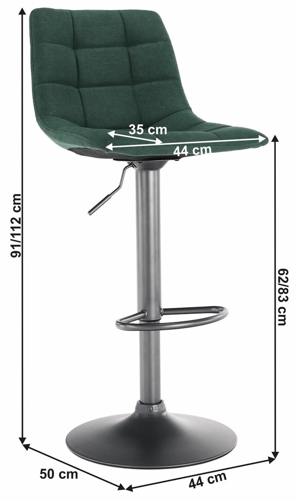 Barová židle Lantara (smaragdová). 1021273