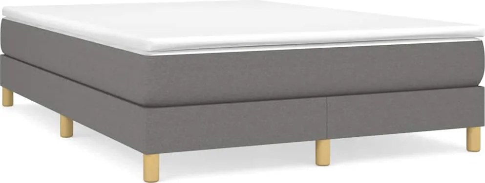Rám postele s boxspringem tmavě šedý 140 x 190 cm textil 3120607