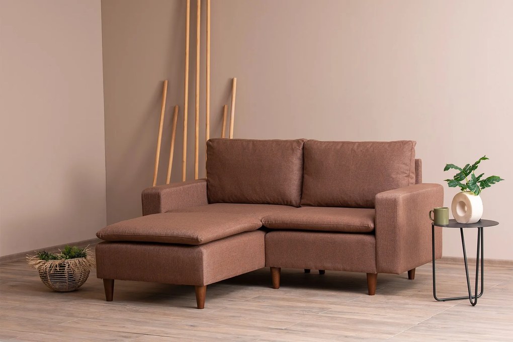 Hanah Home Rohová pohovka LUNGO MINI světle hnědá