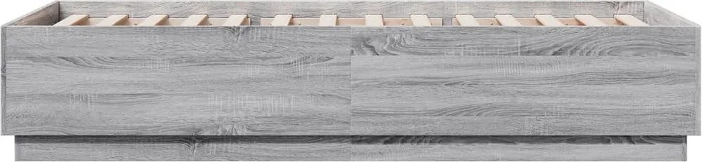 Rám postele s LED osvětlením šedý sonoma 100 x 200 cm kompozit 3209630