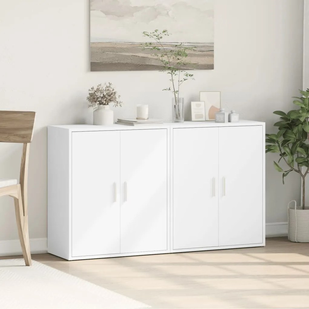 Příborníky 2 ks bílé 60 x 31 x 70 cm kompozitní dřevo 3276539