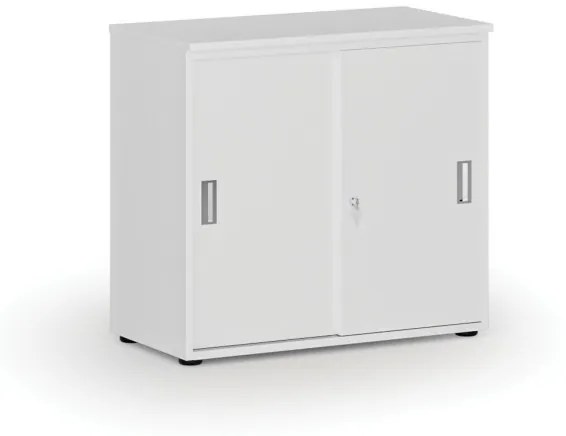 Kancelářská skříň se zasouvacími dveřmi PRIMO WHITE, 740 x 800 x 420 mm, bílá