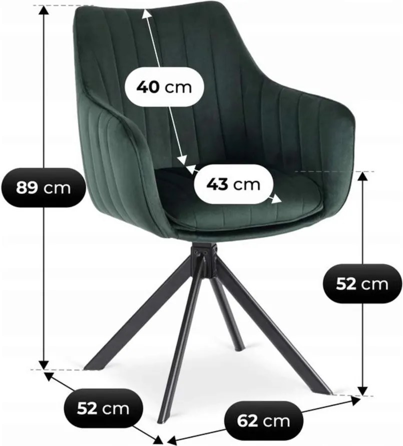 Jídelní židle Pinzo Velvet, zelená