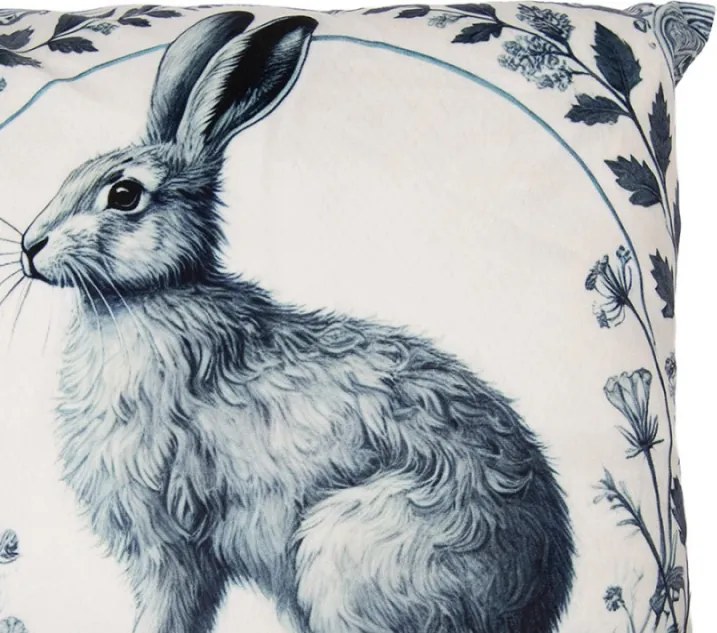 Povlak na polštář modrošedý zajíček polyester – 45x45 cm
