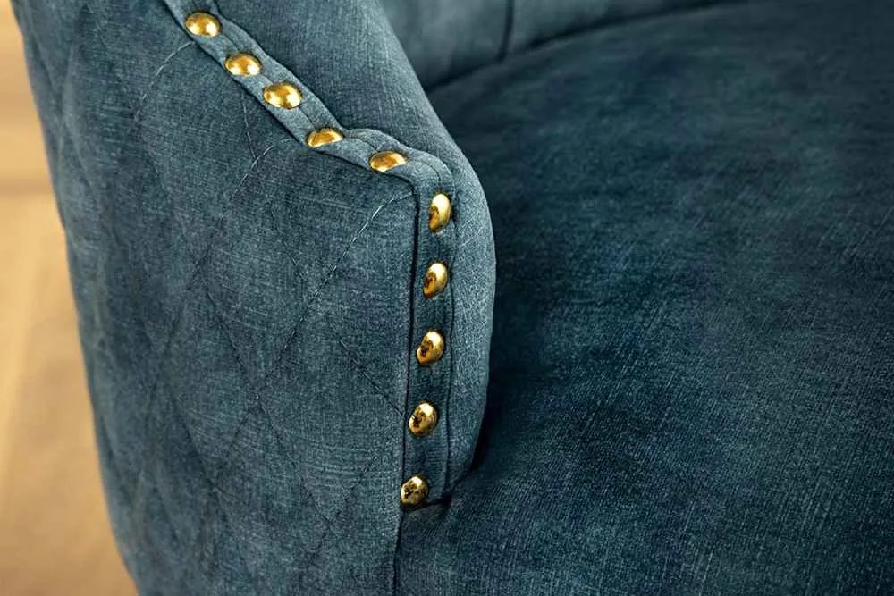 Designová židle Queen Lví hlava petrolejový samet