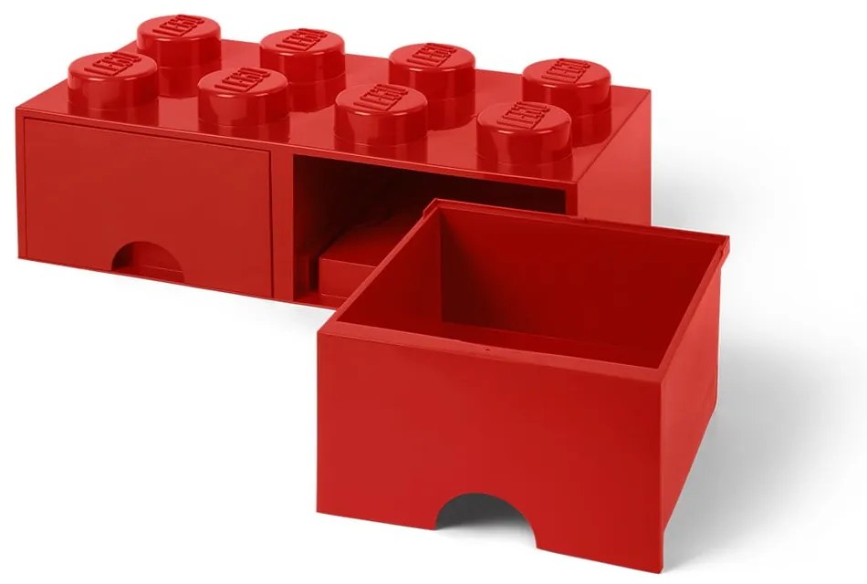 Červený úložný box se dvěma šuplíky LEGO® Biano.cz