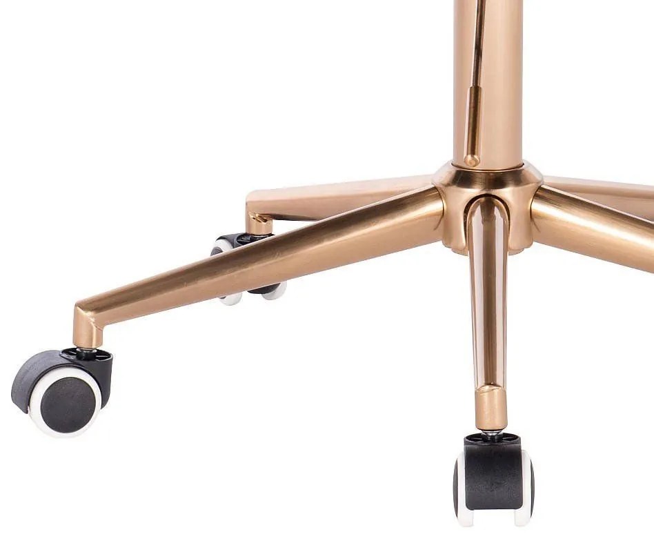 LuxuryForm DESIGN Otočná židle MILANO VELUR na zlaté podstavě s kolečky - zelená