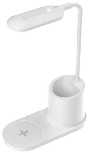 Stolní lampa Platinet 3 W, bezdrátové nabíjení, bílá