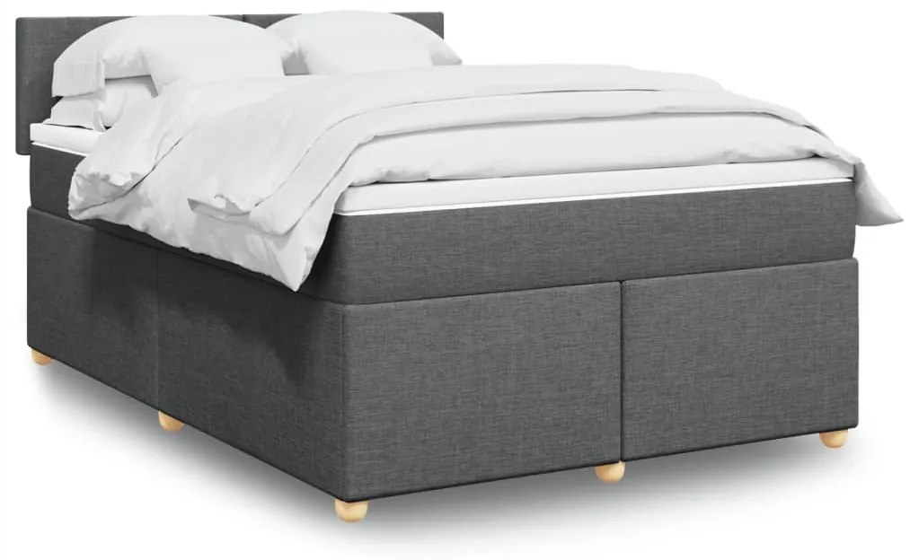 Box spring postel s matrací tmavě šedá 140x200 cm textil 3286697
