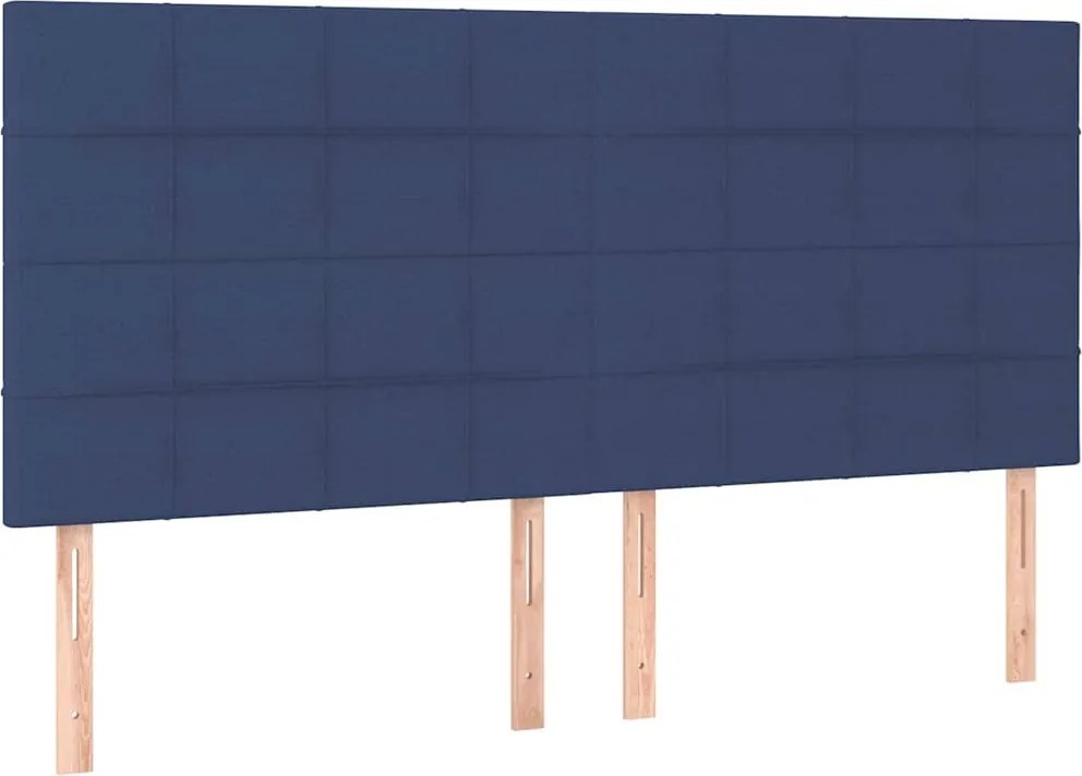 Box spring postel s matrací a LED modrá 200x200 cm textil 3134907