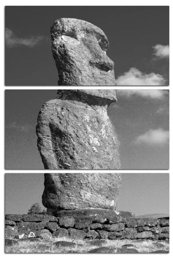 Obraz na plátně - Ahu Akivi moai - obdélník 7921ČB (105x70 cm)