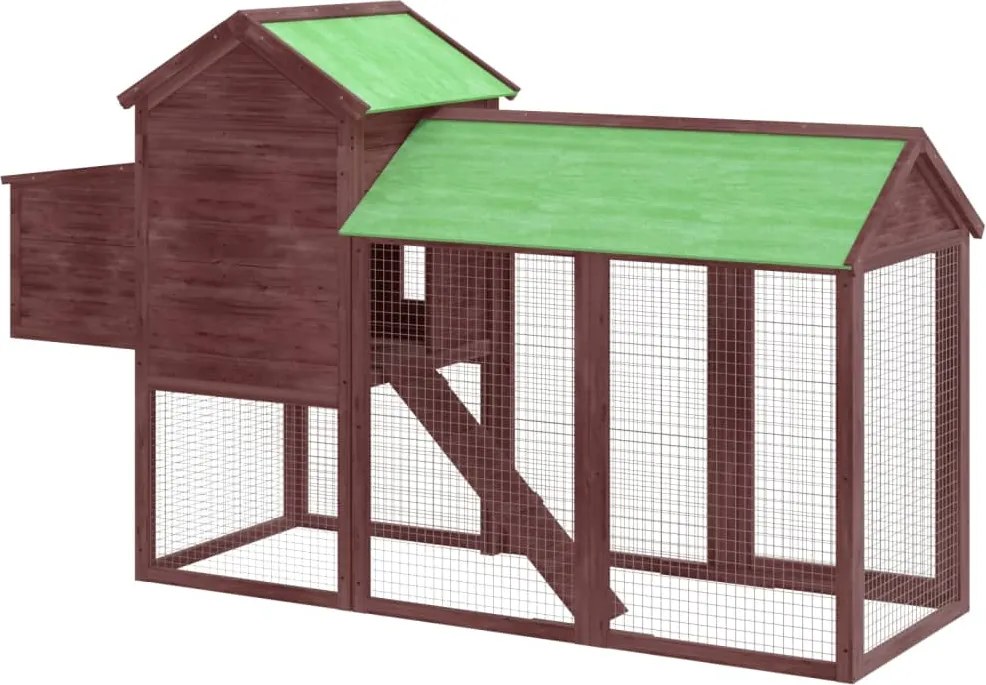 Kurník moka 193 x 65 x 117 cm masivní borové dřevo 172234