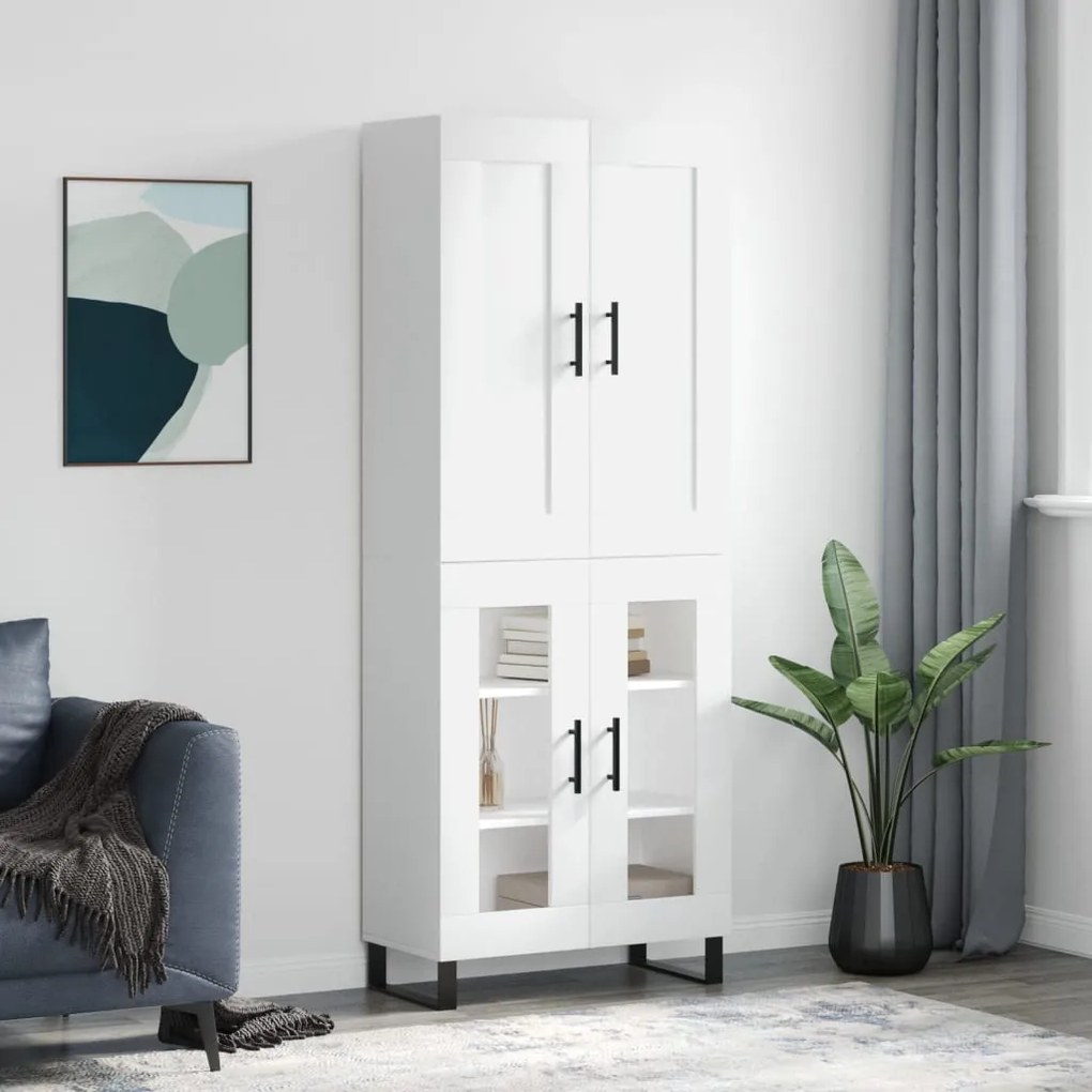 Skříň highboard bílá 69,5 x 34 x 180 cm kompozitní dřevo 3199641