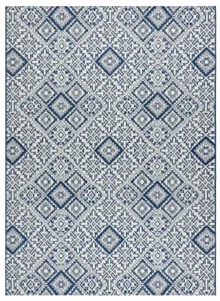 koberec COLOR 19247/699 SISAL Náměstí Diamant Talíř Modrý velikost 200x290 cm | krásné koberce cz
