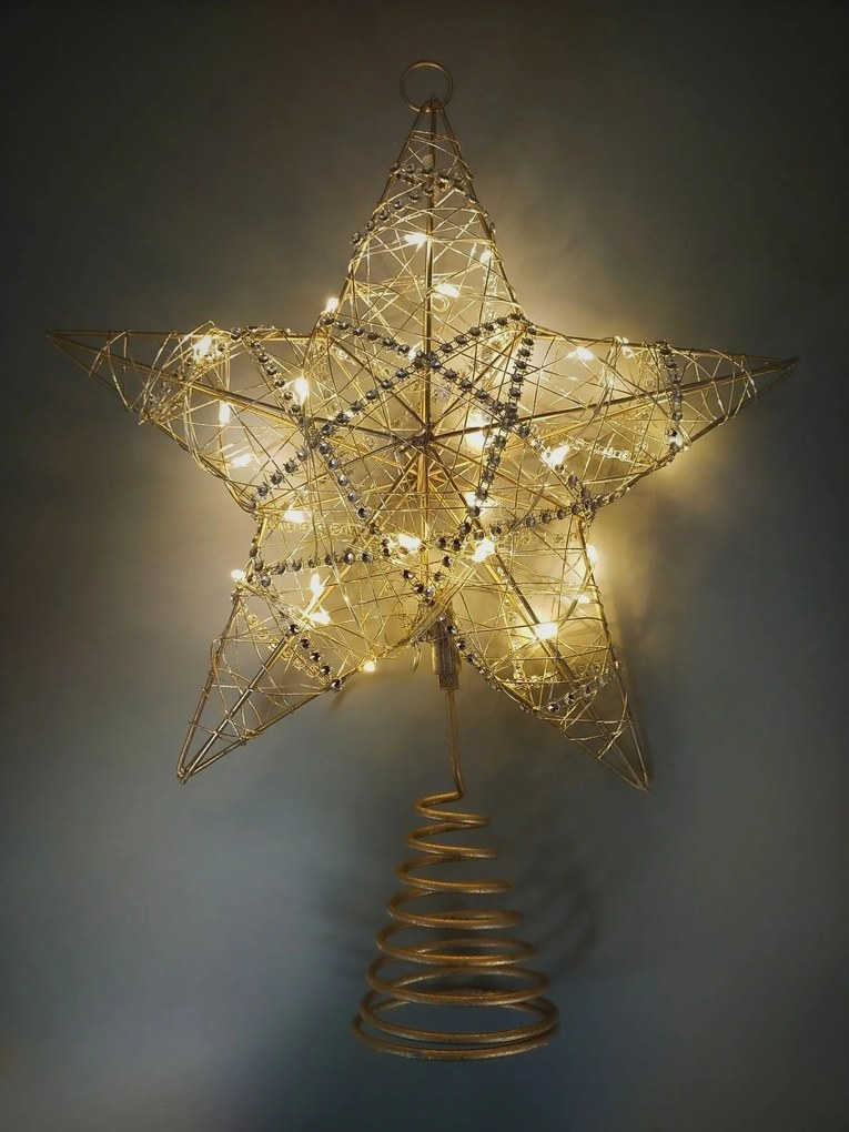 LED světelná hvězda na stromek, teplá bílá, na baterie, různé velikosti na výběr Velikost (cm): 25cm