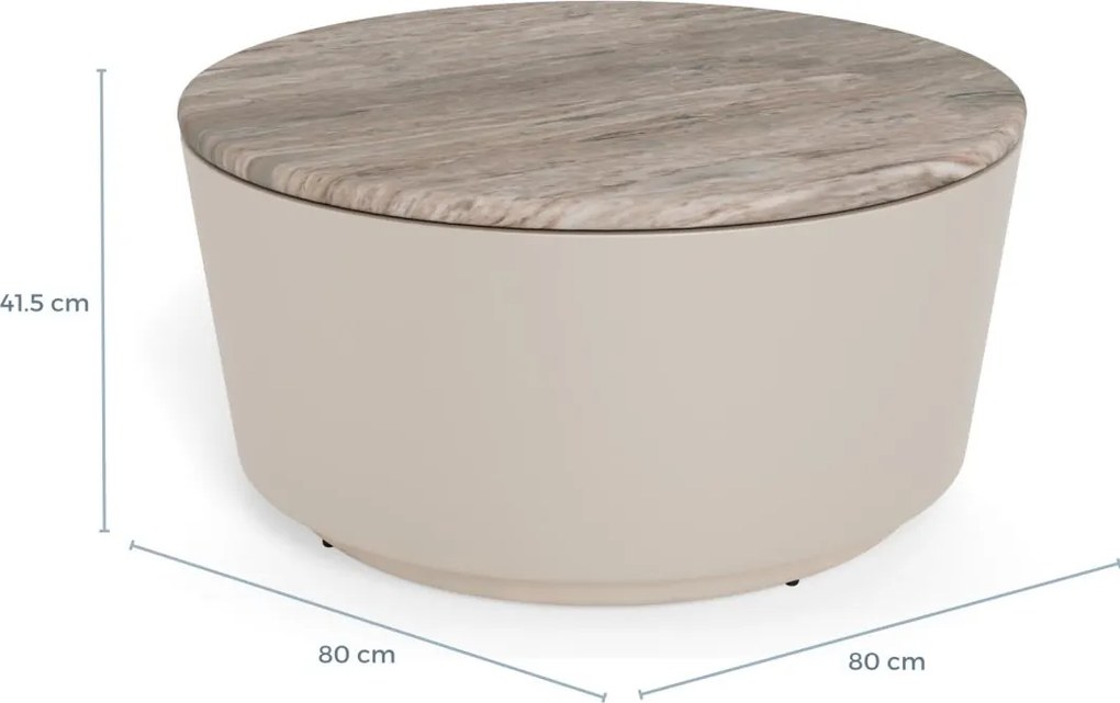 ACTONA Konferenční stolek CANGAS šedý ⌀80 cm