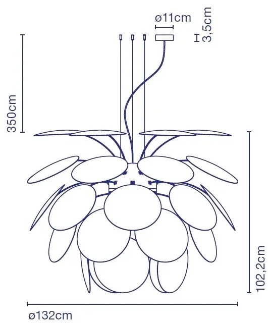 Marset A620-012 Discocó 132, španělské závěsné svítidlo, 6x14W LED E27, bílá, průměr 132cm