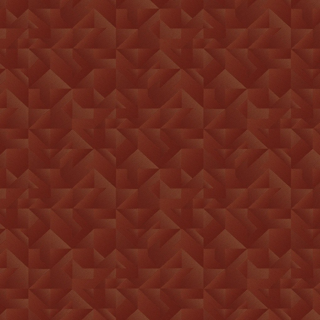 Luxusní červeno-hnědá geometrická vliesová tapeta na zeď, Z54538, Fuksas, Zambaiti Parati