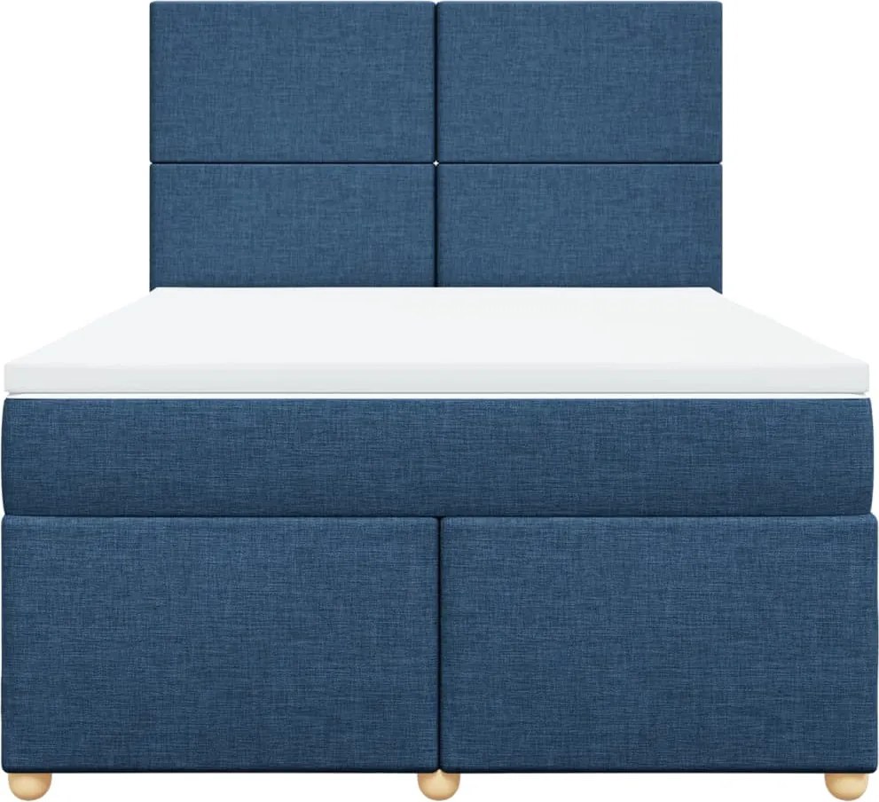 Box spring postel s matrací modrá 140x200 cm textil 3291302