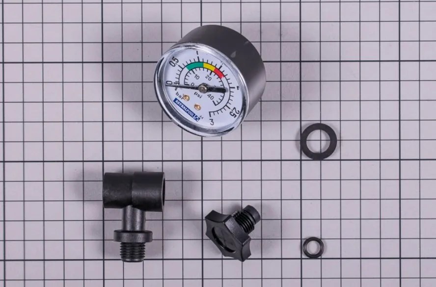 Manometr s T-kusem, odvzdušňovací zátkou - Astralpool 1/8" zadní vývod - Cantabric, Millenium, Roma
