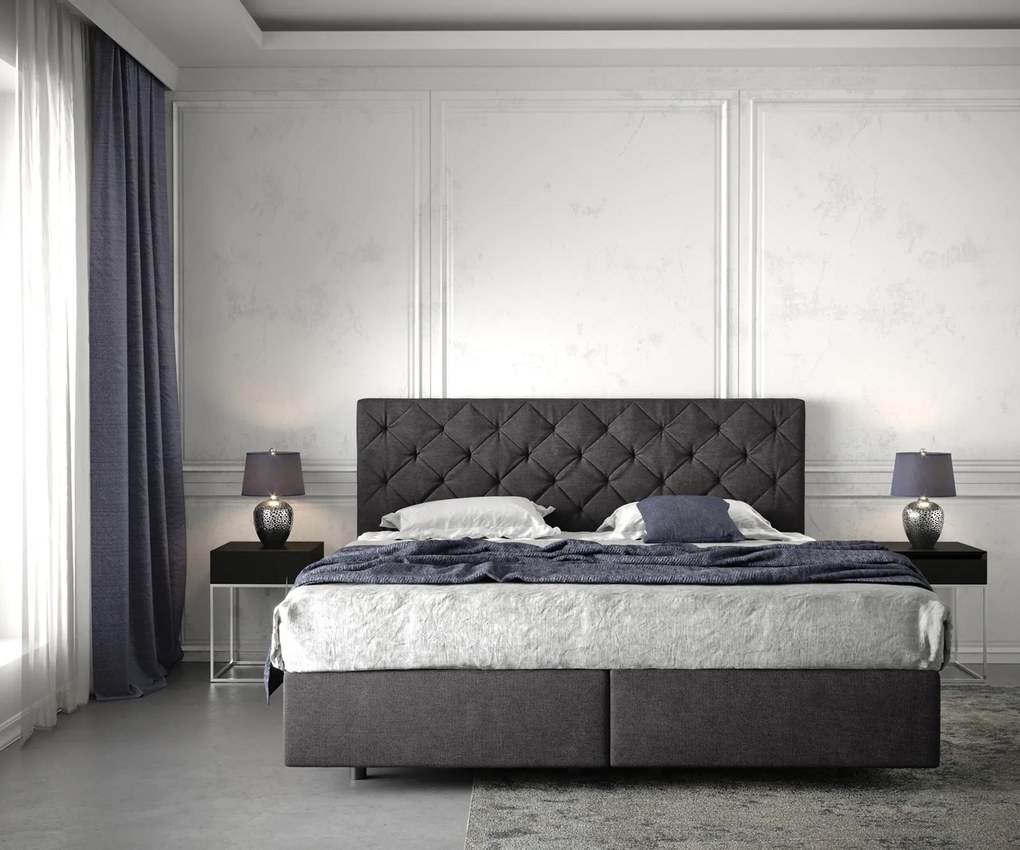 DELIFE Boxspring postel Dream-Great 180x200 cm černá s matrací a topperem