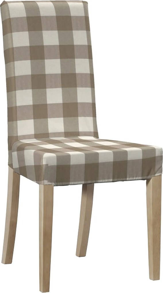 Potah na židli IKEA Harry, krátký barva béžová látka vzorované