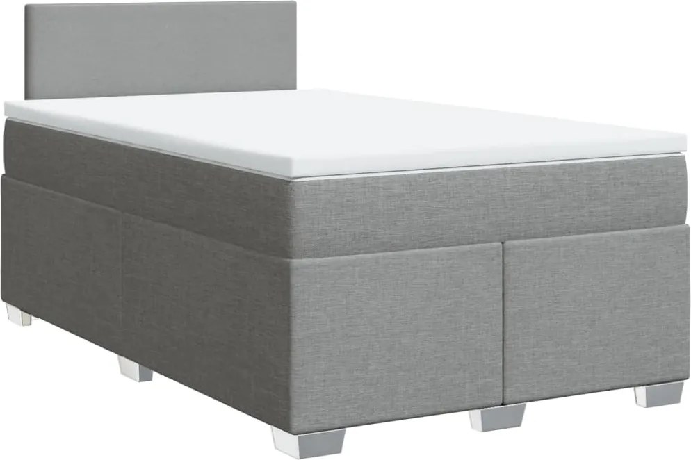 Box spring postel s matrací světle šedá 120x190 cm textil 3288120