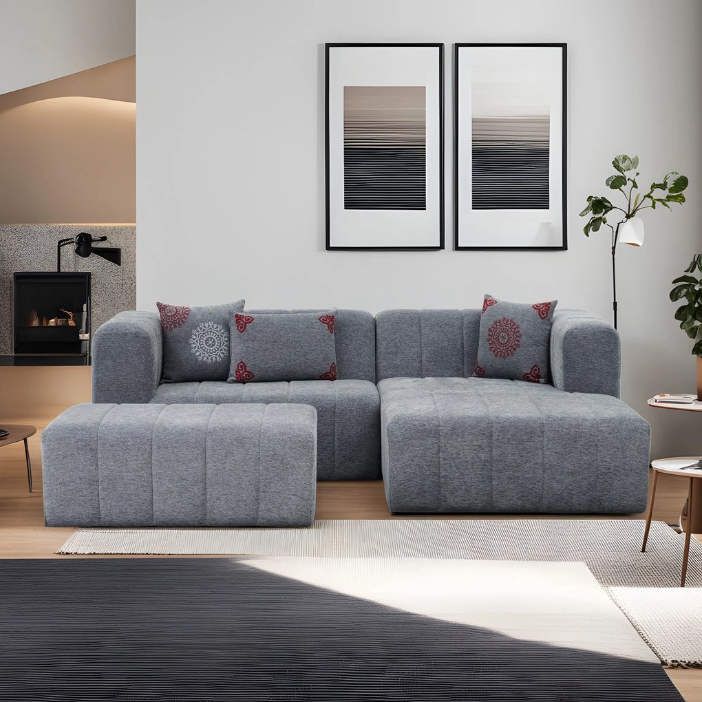 Hanah Home Rohová pohovka BEYZA MINI pravá šedá